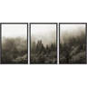 IDEA4WALL Framed Canvas Print Wall Art Woodland Nursery Decor Set Fog & Mist Over Blue Pine Tree ...